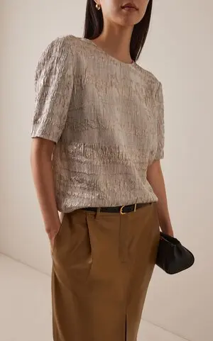 Partow Dina Silk-blend Jacquard Top