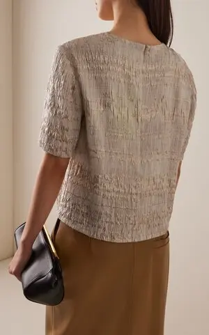 Partow Dina Silk-blend Jacquard Top