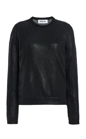 Partow Eldridge Pima Cotton Sweater Black
