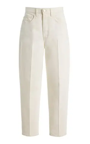 Partow Dylan Mid-Rise Creased Jeans White