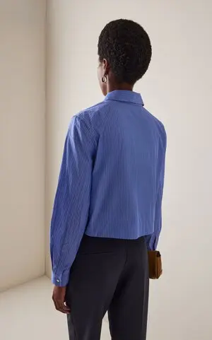 Partow Warren Cropped Pinstripe Shirt