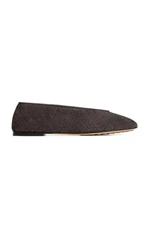 Bottega Veneta Rosa Intrecciato Suede Ballet Flats
