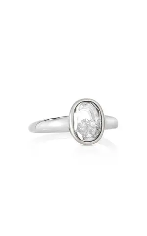 Moritz Glik 18k Gold Neue Oval Ring Petite - White