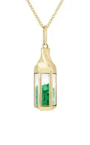 Moritz Glik 18k Yellow Gold Farol Necklace Emerald