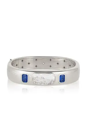 Moritz Glik 18k White Gold Brado Bangle Bracelet - Blue
