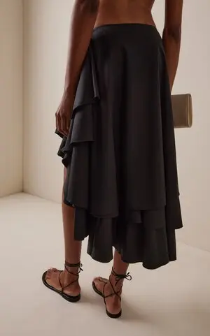Co Asymmetric Cotton Poplin Full Skirt