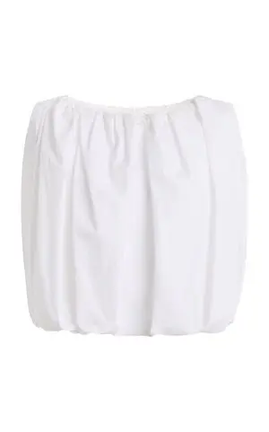 Co Bubble Cotton Poplin Top - White