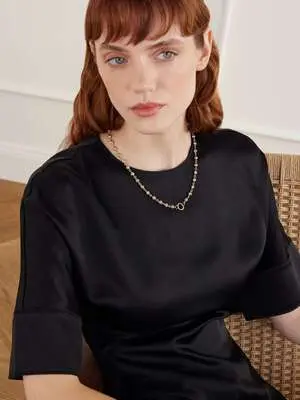 LUCY DELIUS 14-karat Rhodium-plated Diamond Necklace