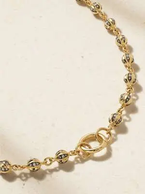 LUCY DELIUS 14-karat Rhodium-plated Diamond Necklace