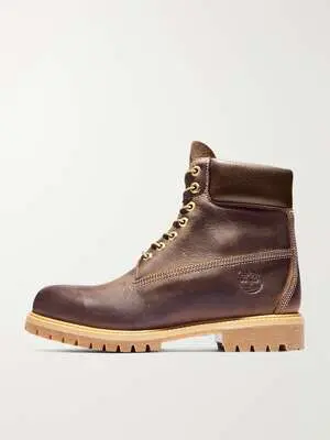 Timberland Premium 6-inch Distressed-effect Leather Lace-up Boots