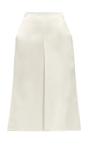 Bottega Veneta Satin Midi Slip Skirt - White