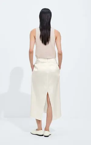 Bottega Veneta Satin Midi Slip Skirt