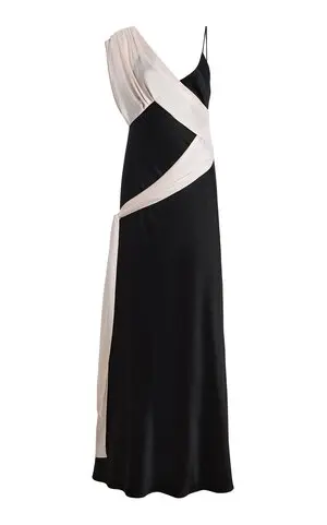 Alejandra Alonso Rojas Draped Satin Slip Gown