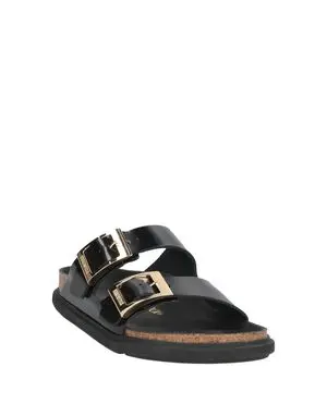 BIRKENSTOCK Glossed Leather Sandals With Buckle Fastening