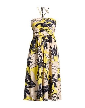 TWINSET Midi Dress Size Cotton, Polyester - Yellow
