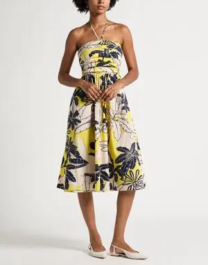 TWINSET Halterneck Tropical Print Midi Dress