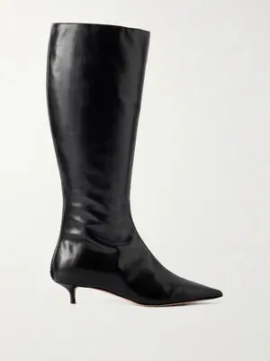 JIMMY CHOO Leather Knee High Boots - Black