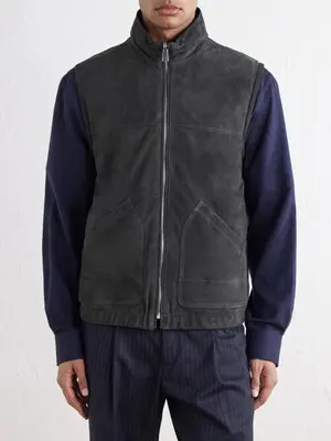 VALSTAR Reversible Suede And Shell Vest - Black