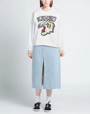 Kenzo Cotton, Elastane, And Viscose Sweatshirt With Embroidered Logo - White