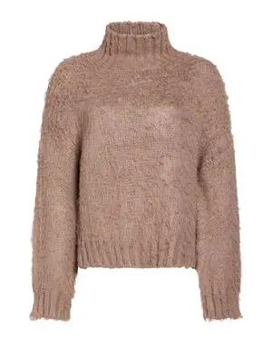 ROBERTO COLLINA Turtleneck Taupe Size Silk