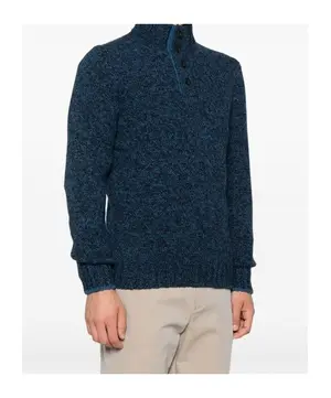 GRAN SASSO Mock-neck Button Cardigan