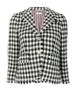 Thom Browne Plaid Cashmere Suit Jacket - Gray
