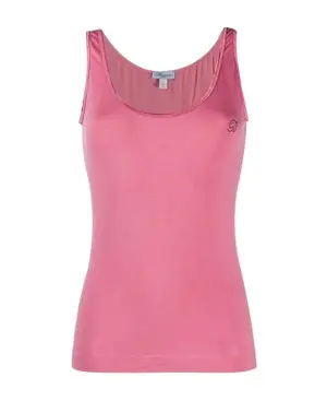 Blumarine Studded Logo Sleeveless Top - Pink