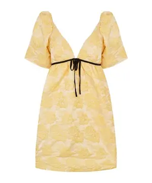 GANNI Jacquard Mini Dress - Nude