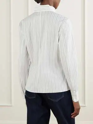 Theory Striped Cotton-blend Poplin Shirt