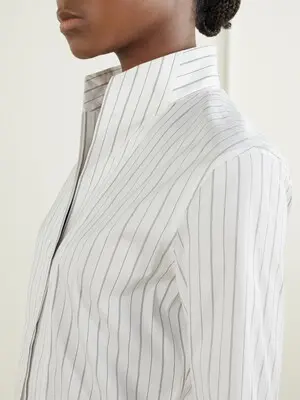 Theory Striped Cotton-blend Poplin Shirt - White