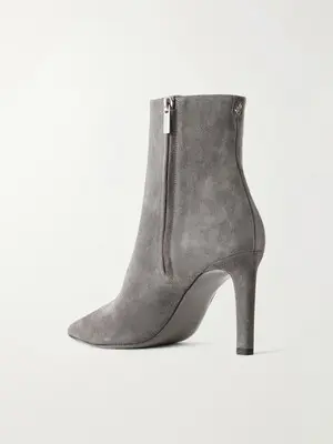 JIMMY CHOO Frankie 85 Suede Ankle Boots - Gray