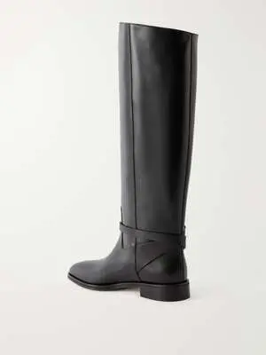 JIMMY CHOO Lawton Knotted Leather Knee Boots