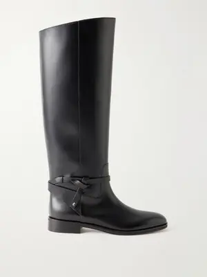 JIMMY CHOO Lawton Leather Knee Boots - Black