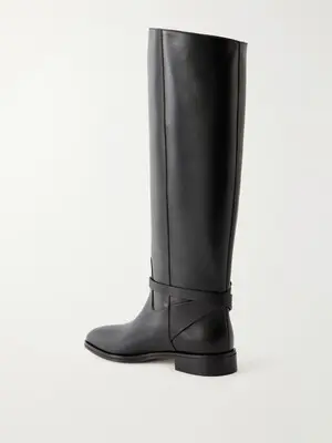 JIMMY CHOO Lawton Leather Knee Boots - Black