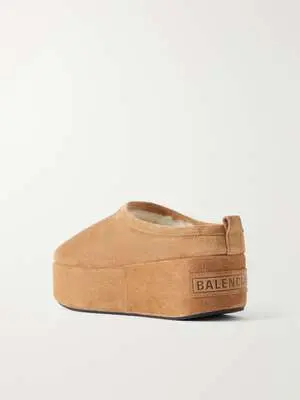 Balenciaga Alaska Platform Suede Mules
