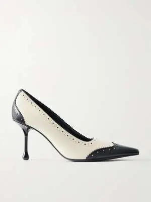 JIMMY CHOO Ixia 80 Two-tone Leather Pumps
