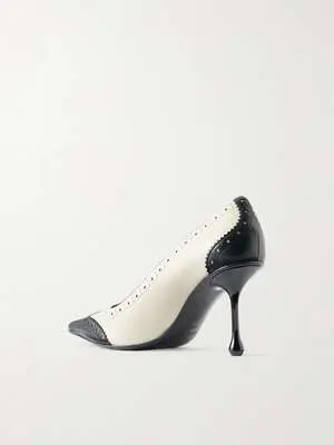 JIMMY CHOO Ixia 80 Two-tone Leather Pumps