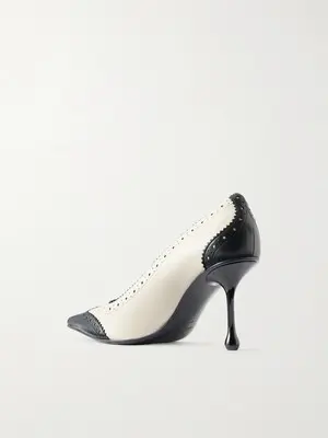 JIMMY CHOO Ixia 80 Two-tone Leather Pumps