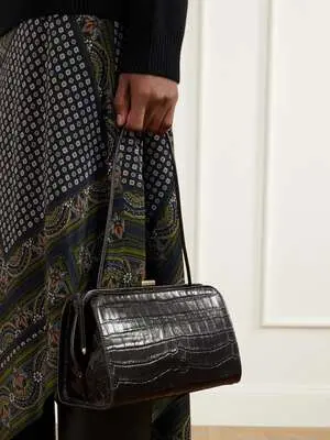LOEFFLER RANDALL Zella Croc-effect Leather Clutch