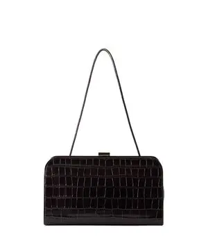 LOEFFLER RANDALL Zella Croc-effect Leather Clutch - Brown