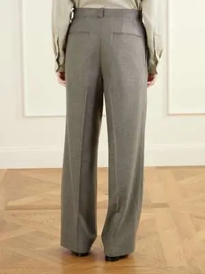 Auralee Pleated Wool Straight-leg Pants
