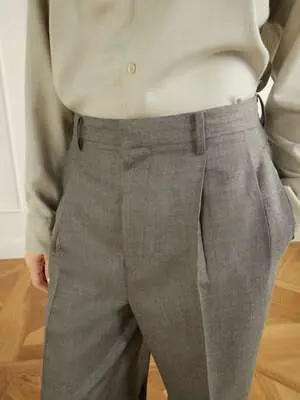 Auralee Pleated Wool Straight-leg Pants