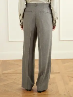 Auralee Pleated Wool Straight-leg Pants