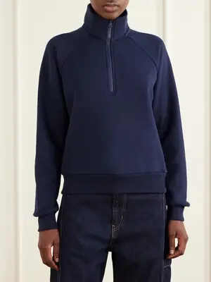 JAMIE HALLER Quarter Zip Cotton Sweatshirt