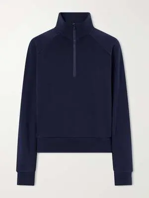 JAMIE HALLER The Quarter Zip Cotton Sweatshirt