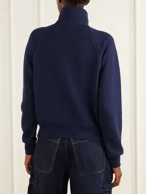 JAMIE HALLER The Quarter Zip Cotton Sweatshirt