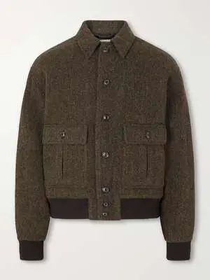 VALSTAR Colin Virgin Wool Bomber Jacket - Brown