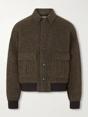 VALSTAR Colin Virgin Wool Bomber Jacket - Brown