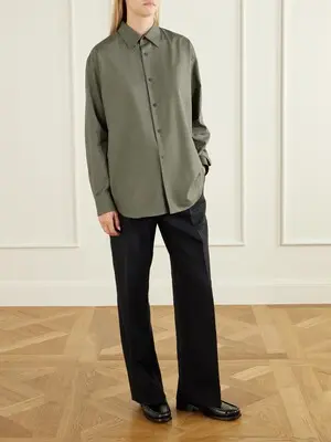 Auralee Wool And Cotton-blend Straight-leg Pants