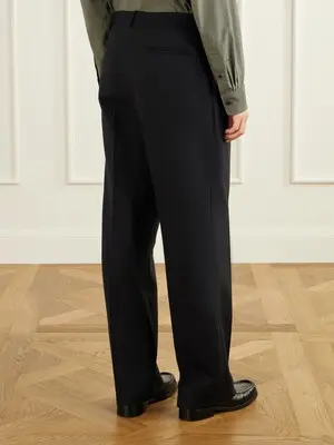 Auralee Wool And Cotton-blend Straight-leg Pants